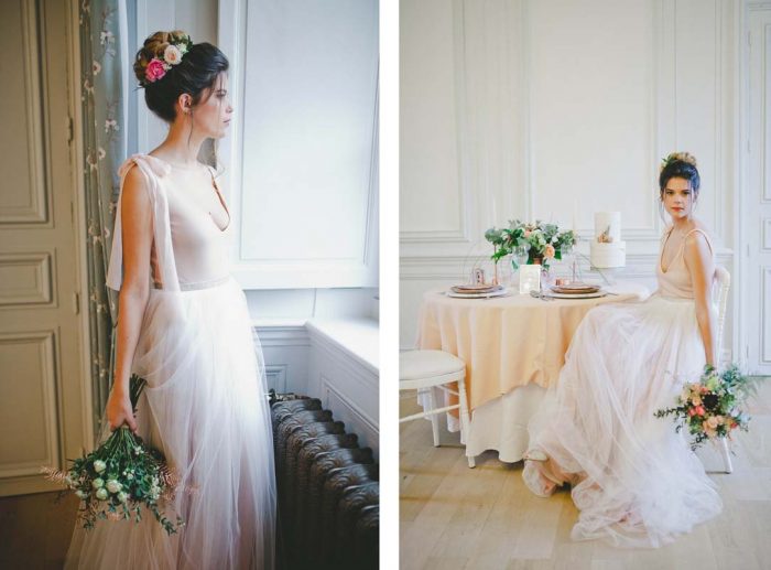 Un shooting mariage rose et or - Pajamas